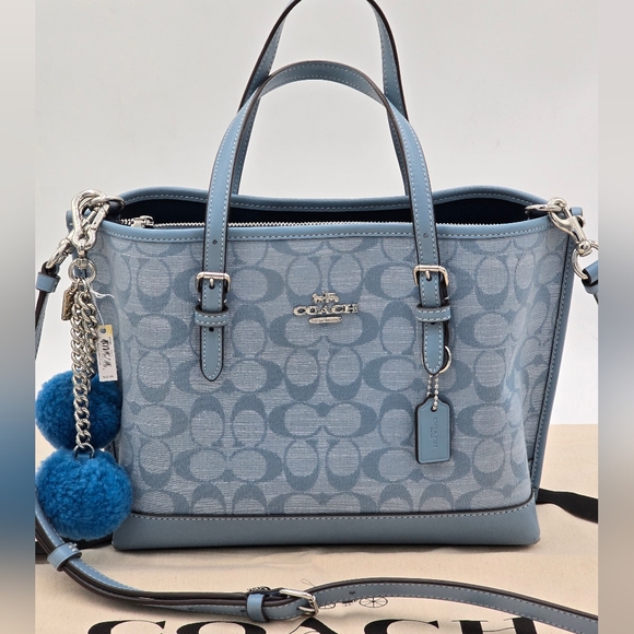 Coach | Bags | Coach Mollie Mini Tote In Signature Jacquard Blue | Poshmark